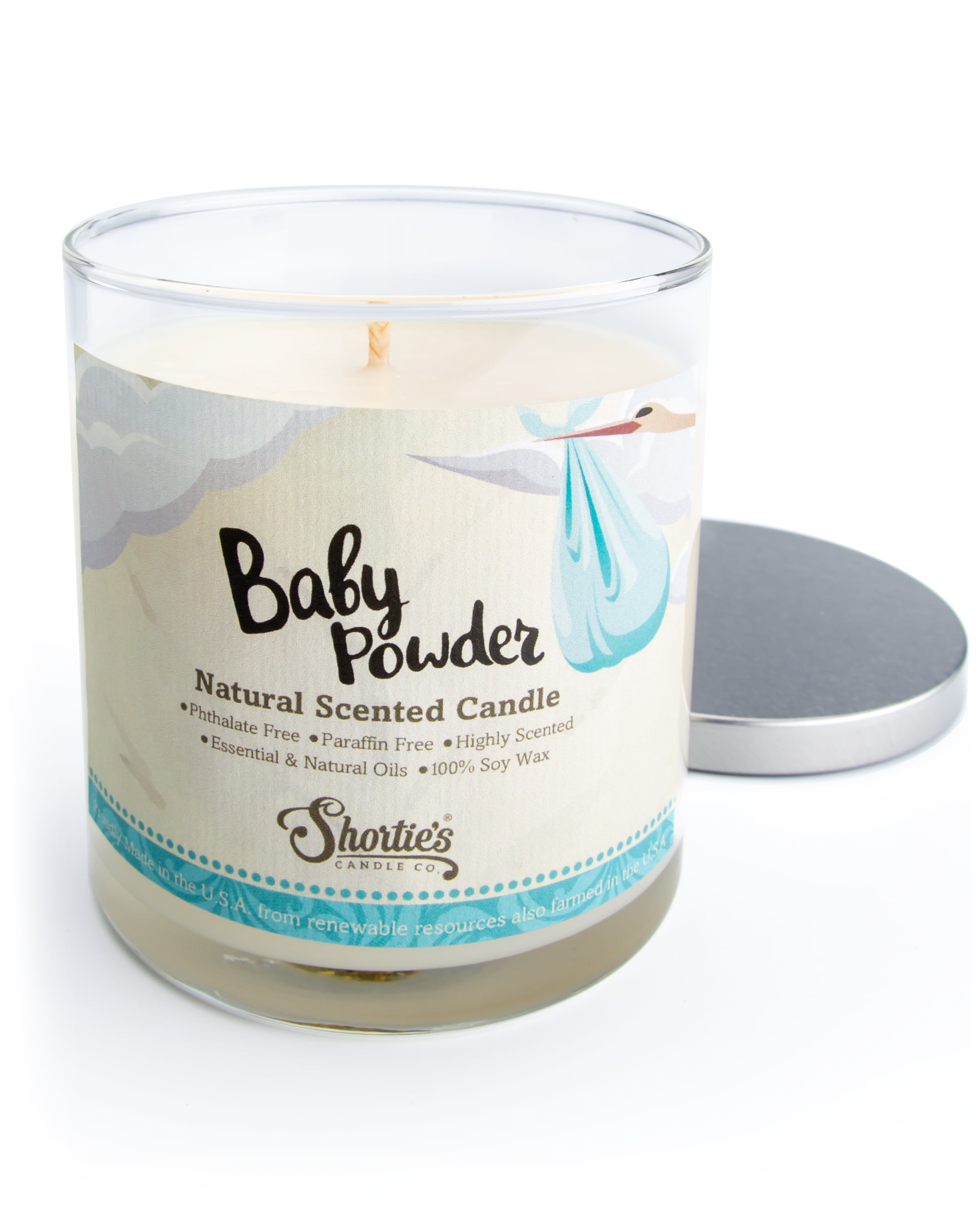 Baby Powder Scented Natural Soy Candle, Essential Fragrance Oils, 100% ...