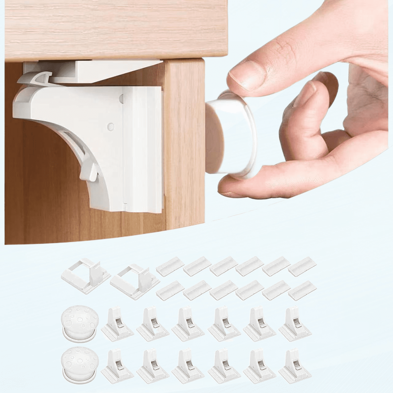 12 Pack + 2 Keys Baby Proof Magnetic Cabinet Locks - Non-Drilling ...