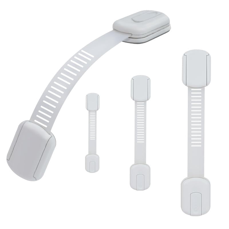 Baby Proofing Cabinet Locks, Adjustable Adhesive Strap Latches for ...