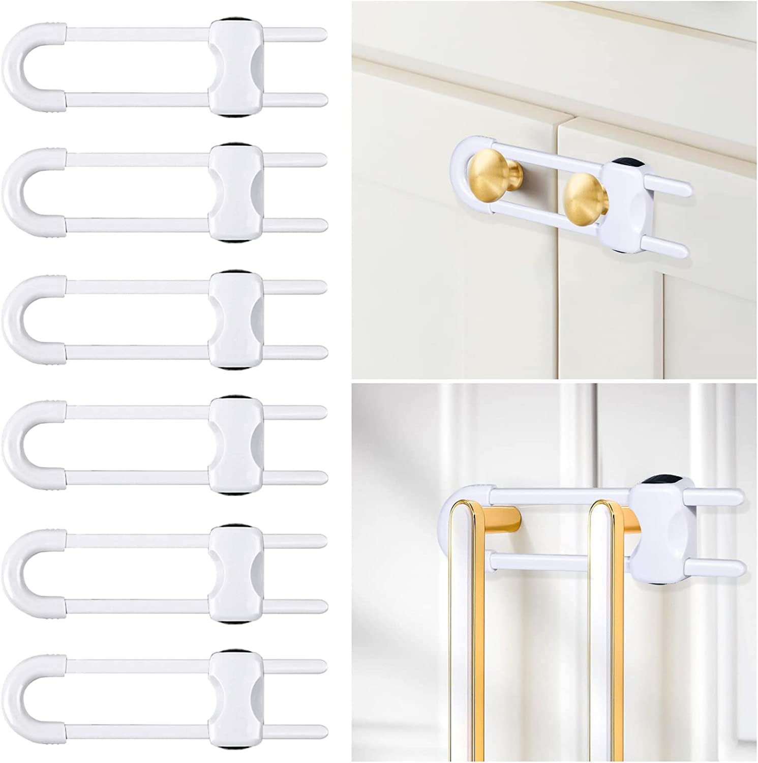 Baby Proofing Cabinet Locks | Adjustable U Shaped Baby Safety Latches ...
