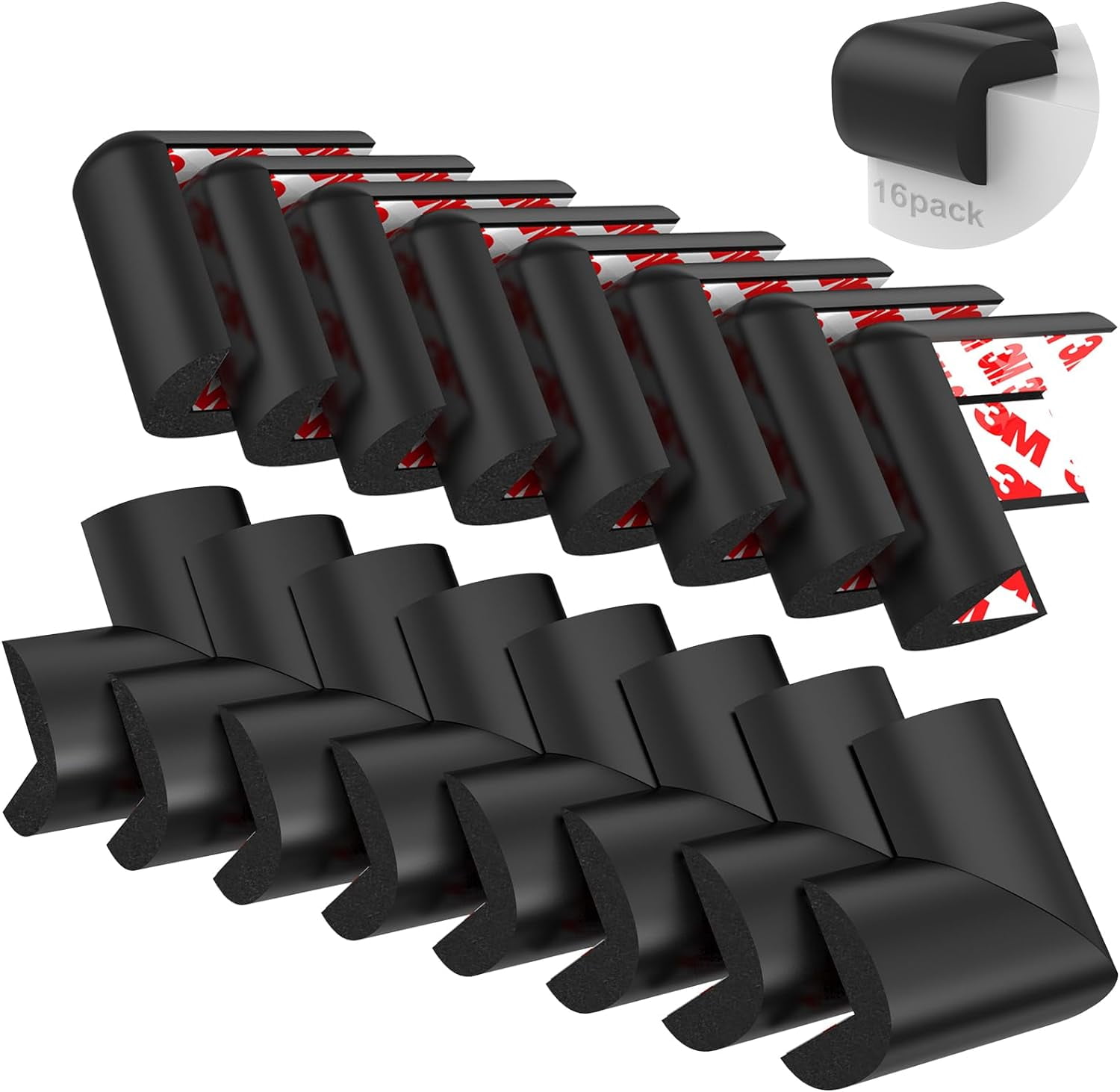 Baby Proofing Corner Guards, 16 Pack Pre-Taped Table Corner Protector ...