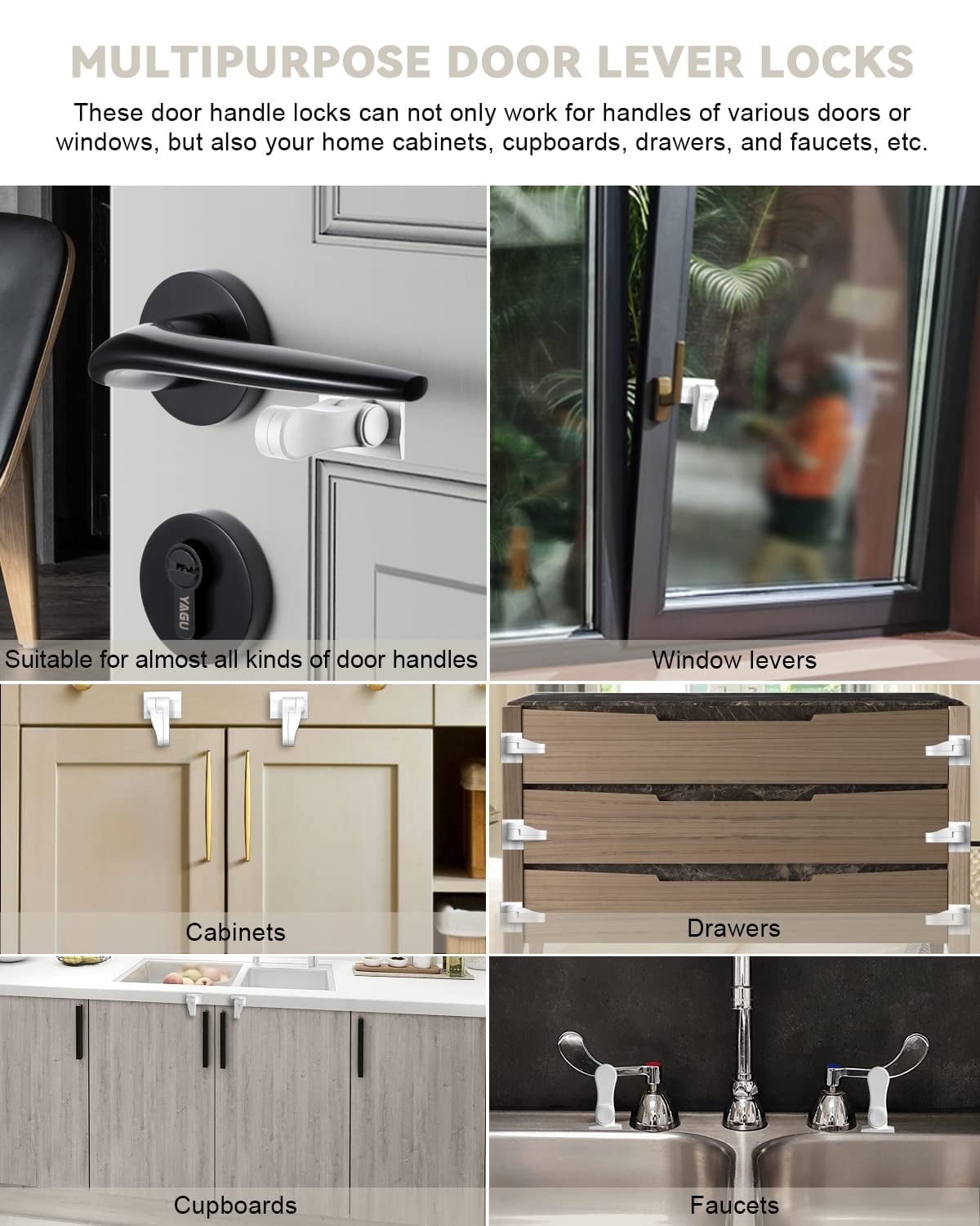 TOTU Baby Proofing Door Locks for Kids Safety, Door Knob Child Proof, 4 ...