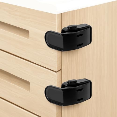 Baby Proofing Drawers, 4 Pack Child Proof Locks For Corner Drawer ...