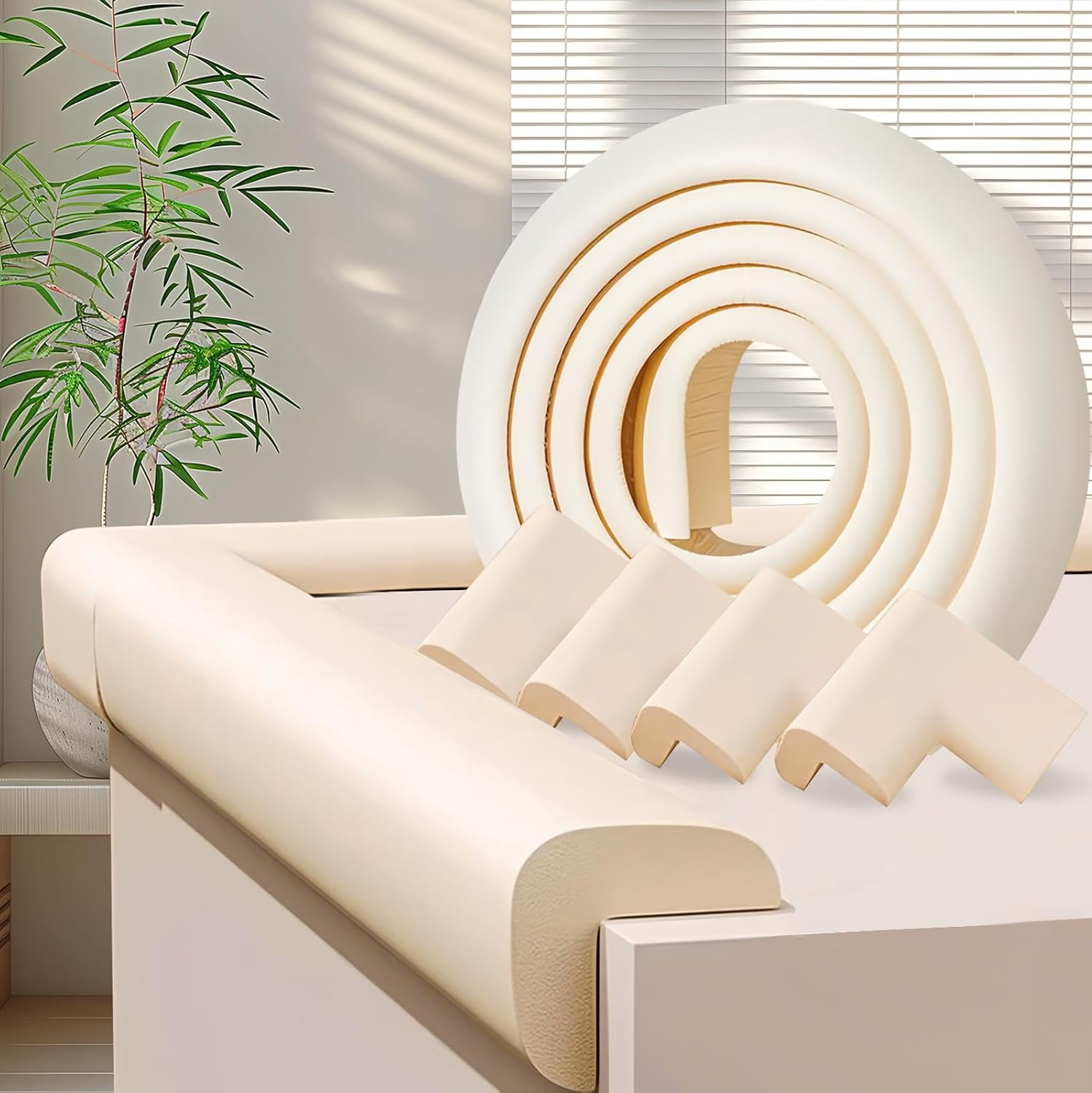 Baby Proofing Edge Corner Protector,1Roll L-Shape Soft Cabinet Door ...