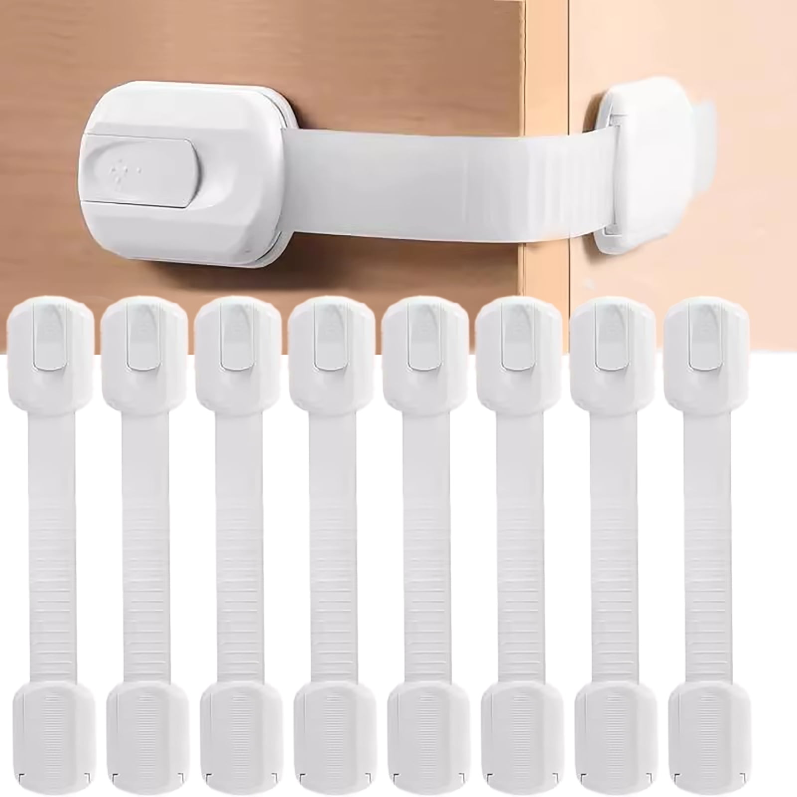 Baby Proofing Safety Locks Baby Locks (8-Pack) Adhesive Cabinet ...