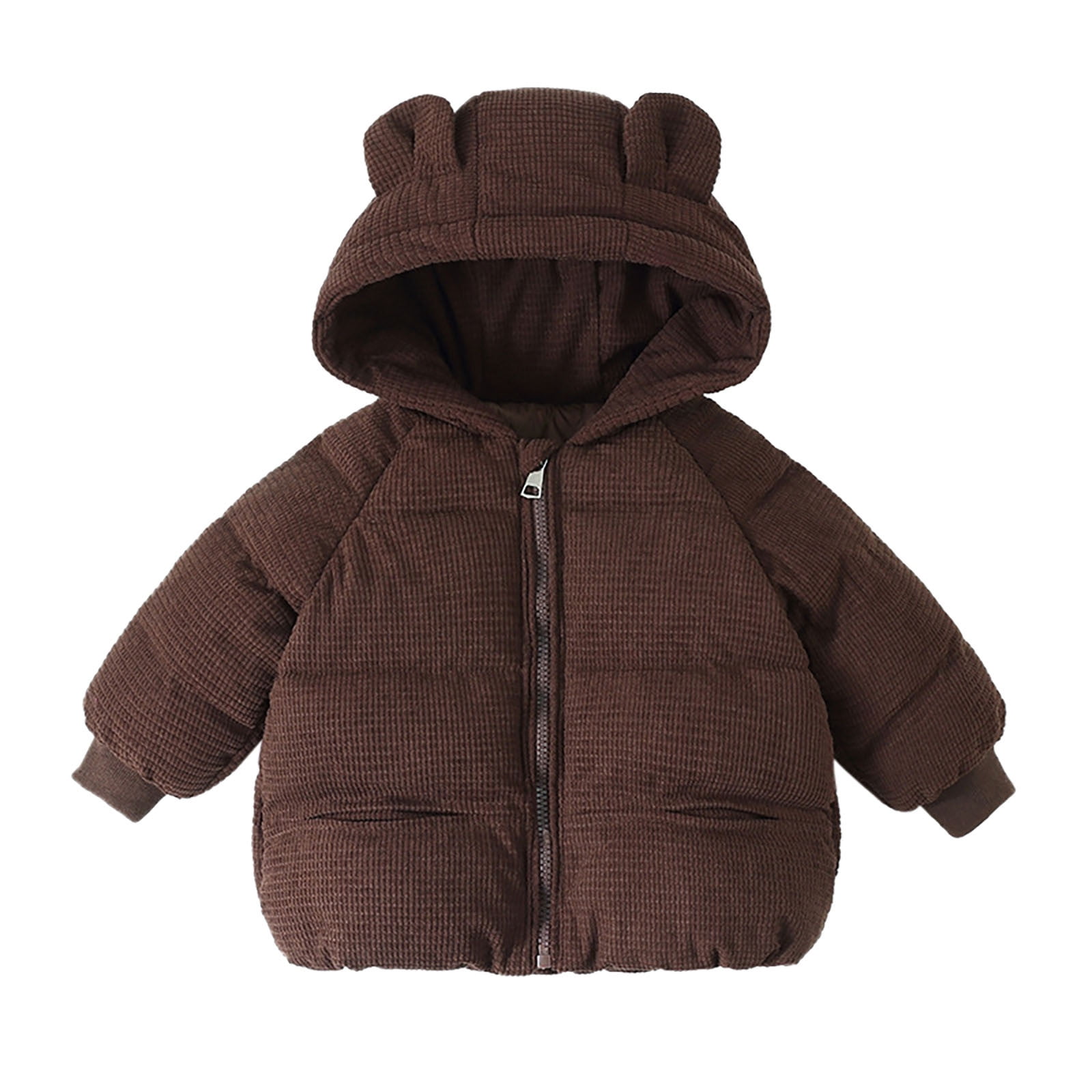 Baby Puffer Coat Baby Boys Winter Coat Baby Hoodie with Bear Ear Long Sleeve Light Winter Coats ...