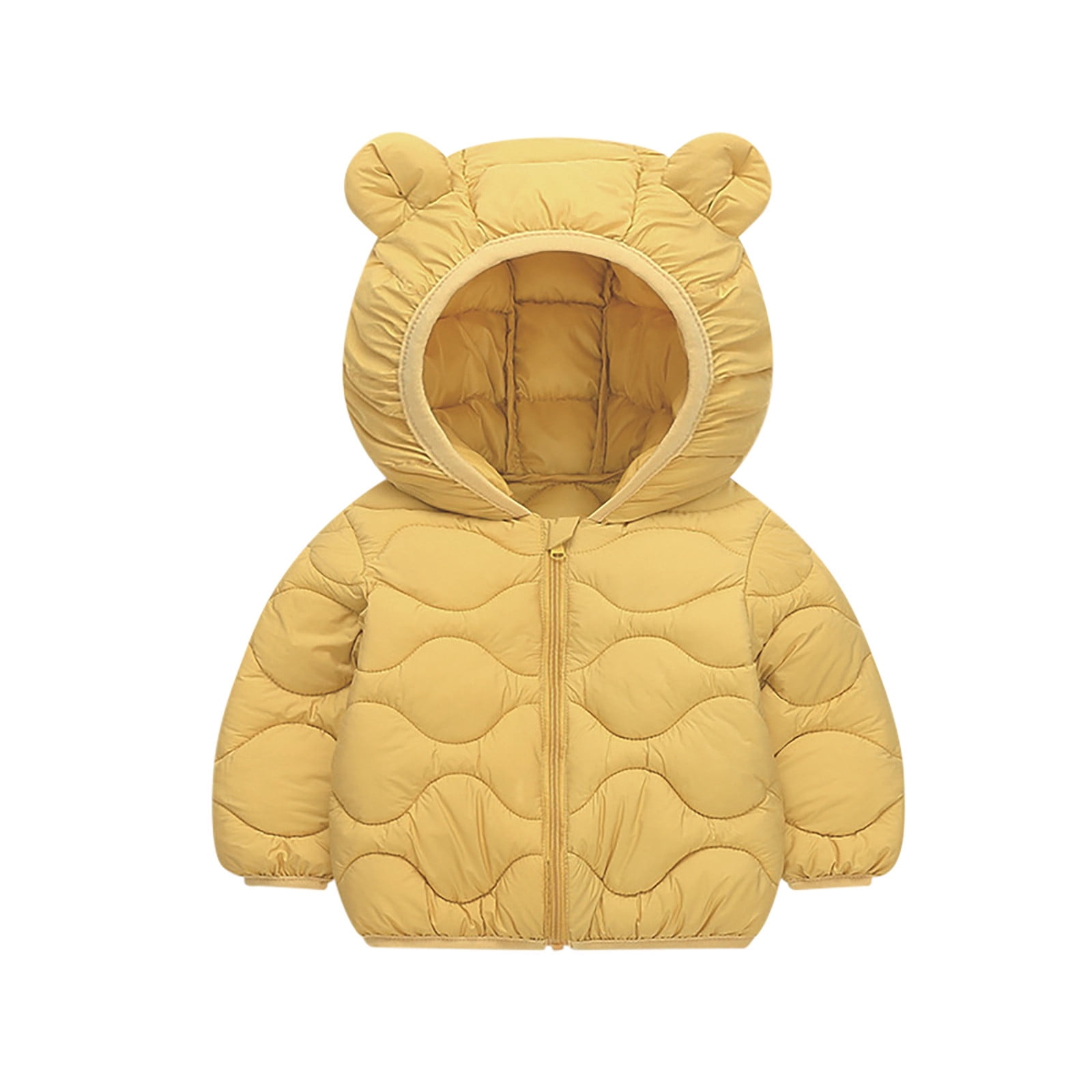Baby Puffer Coat Kids Winter Coat Cute Bear Hooded Jacket Zipper up ...