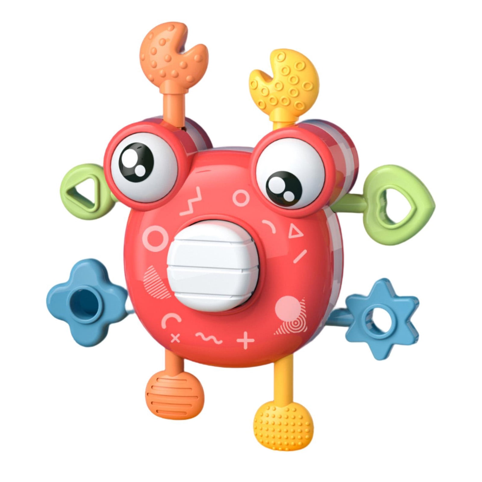 Baby Pulling Toy - Colorful - Pull String - Cartoon Crab - Teething Toy ...