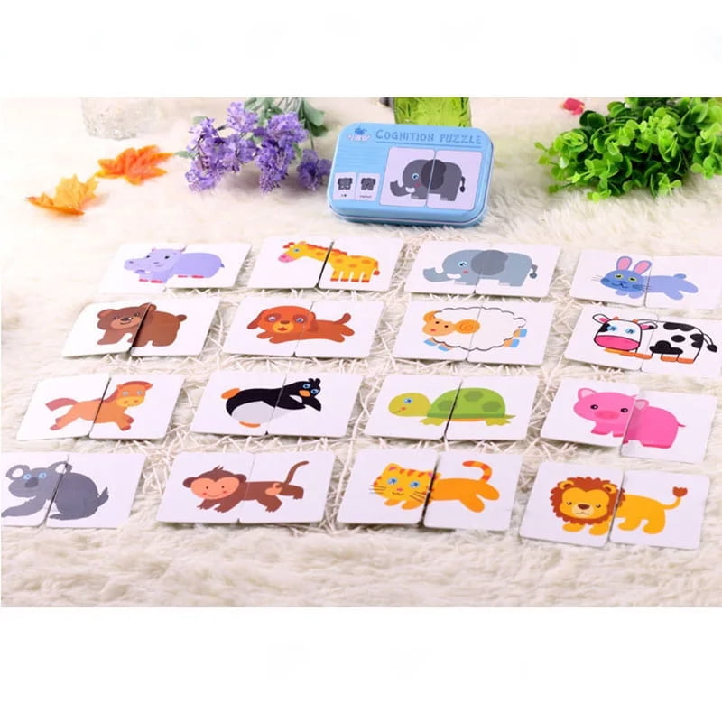 Baby Puzzle Montessori Educational Toys Wood 3D Puzzle Games Iron Box ...