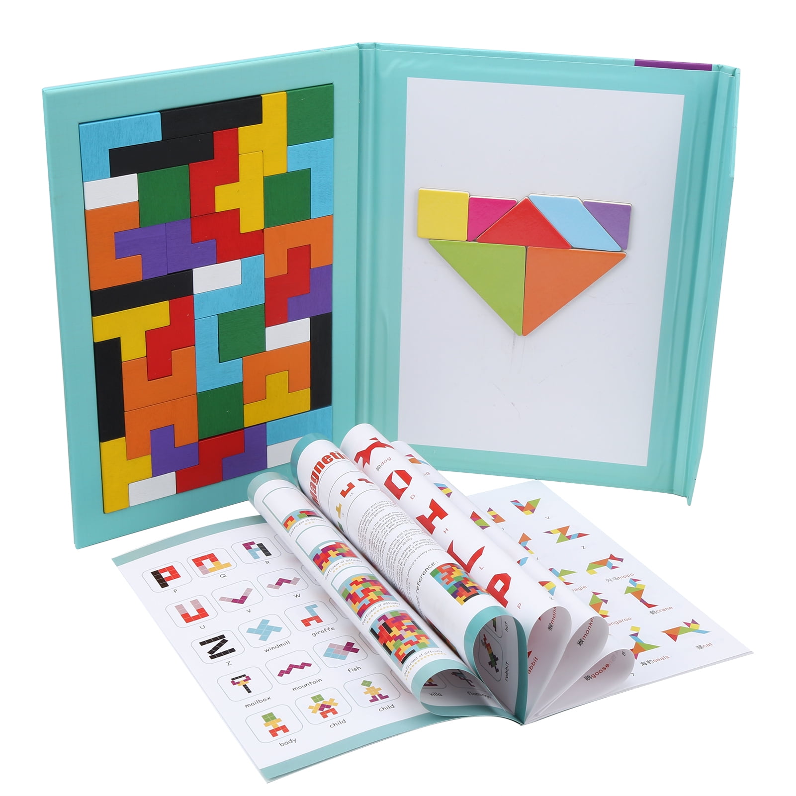 Baby Puzzle Toy Educational Wooden Jigsaw Colorful Sliding Blocks ...