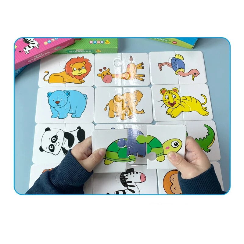 Baby Puzzle Toys for Children Animals Fruit Truck Graph Card Matching ...