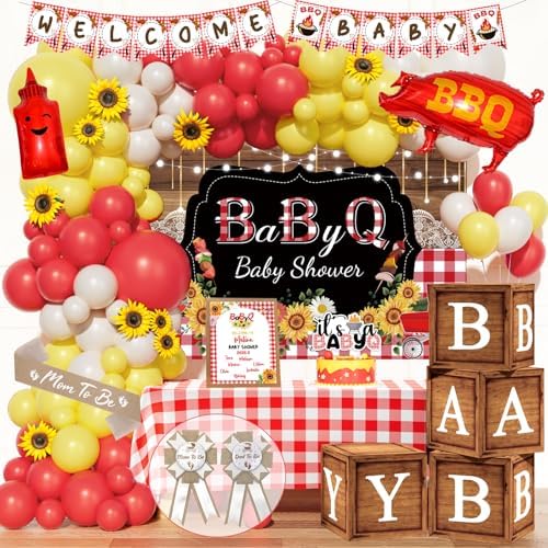 Baby Q Baby Shower Decorations, 119 PCs - BBQ Baby Shower Party ...