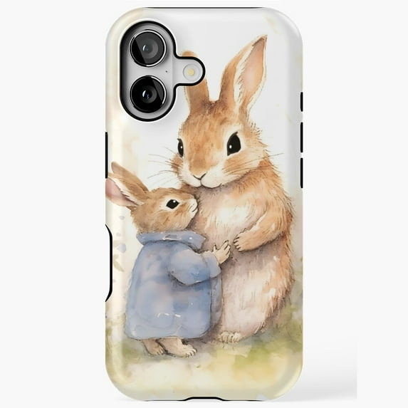 Baby Rabbit Hugging Mother Wildlife iPhone Case 17 11 12 13 14 15 16 ...