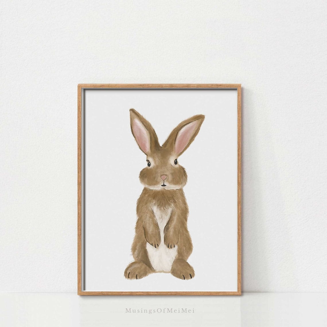Baby Rabbit Nursery Poster Animal Wall Art Woodland Decor Room Poster ...