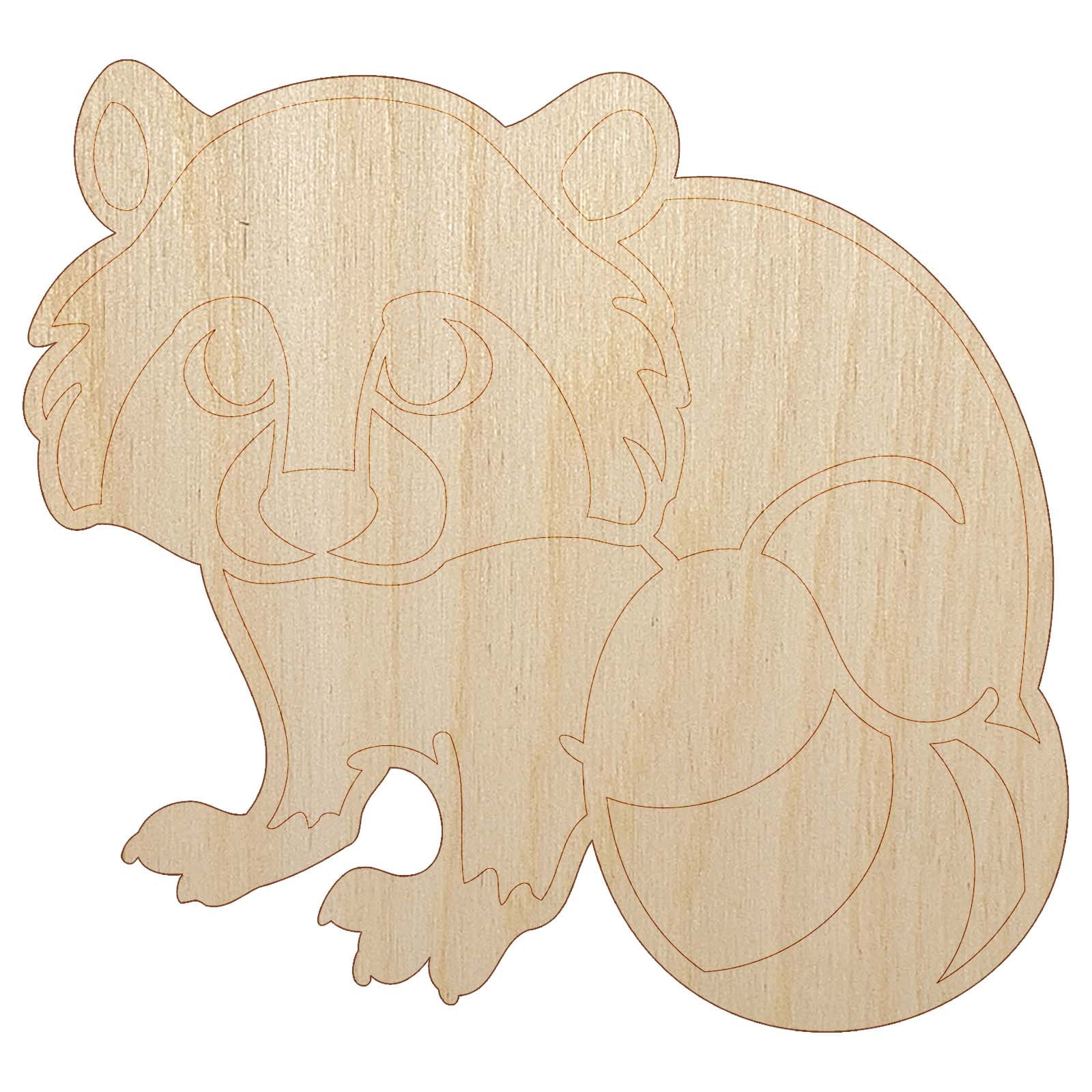 Baby Raccoon Woodland Animal Wood Shape Unfinished Piece Cutout Craft ...