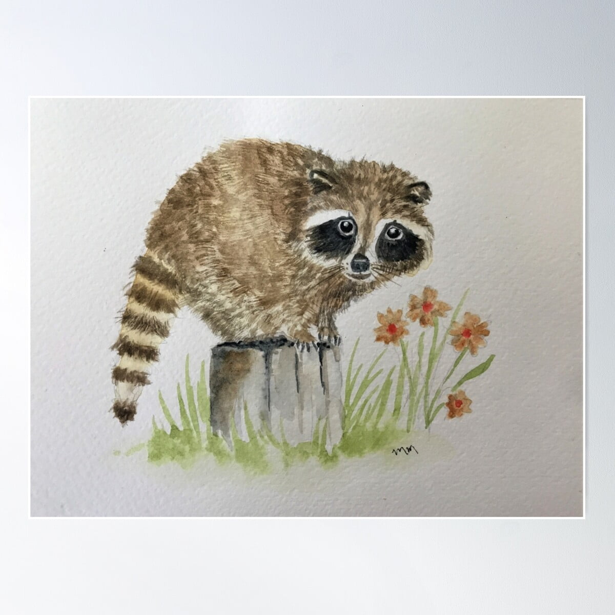 Baby Racoon Poster Wall Art, Modern Wall Decor For Living Room Bedroom ...