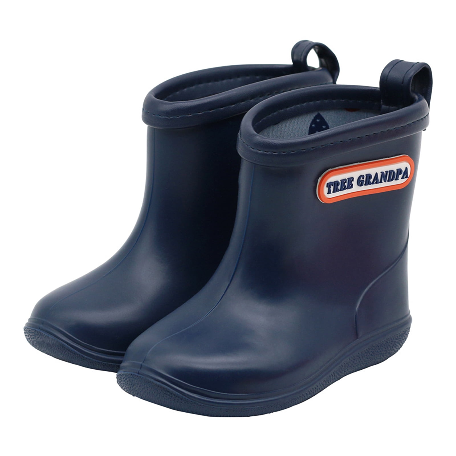 Baby Rain Boots Toddler Kids Waterproof Shoes Boys Girls Cute Play Boots,Navy Blue,6 Toddler ...