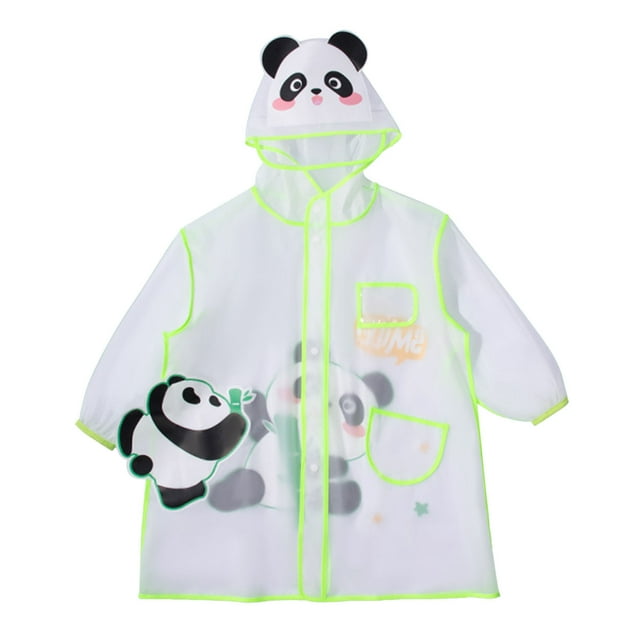Baby Rain Jacket Kids Toddler Bee Panda Print Waterproof Reflective ...