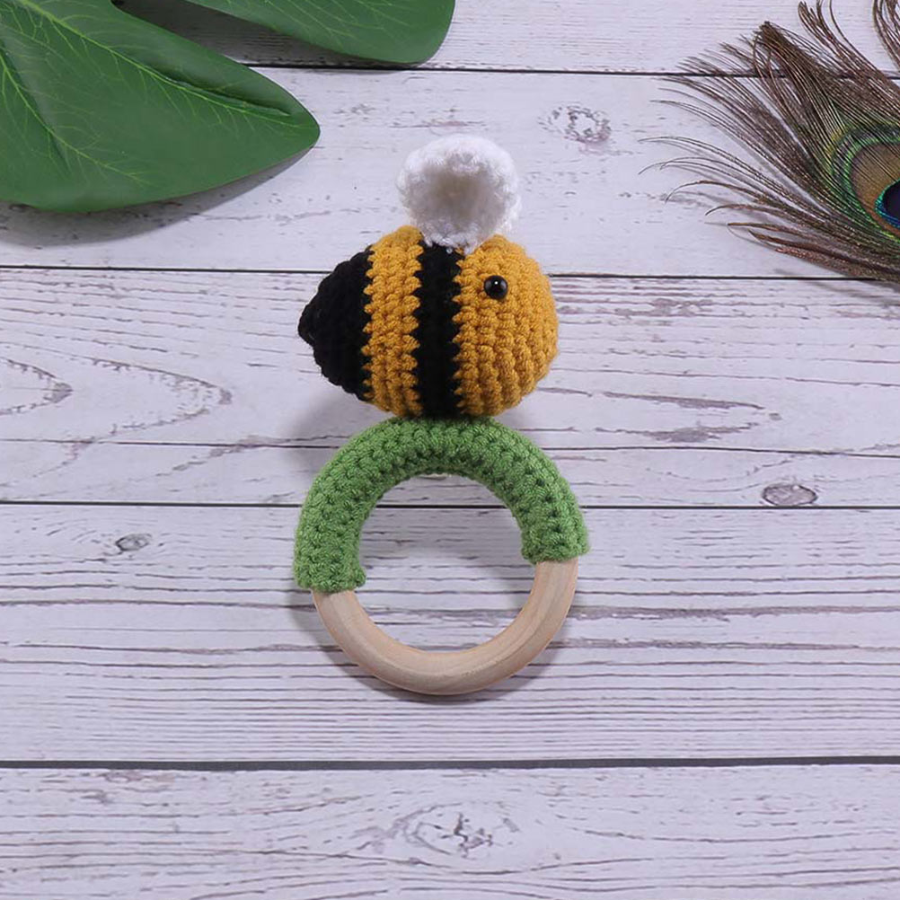 Baby Rattle 1Pc Bee Modeling Hand Rattle Toy Baby Knitted Molar Toy ...