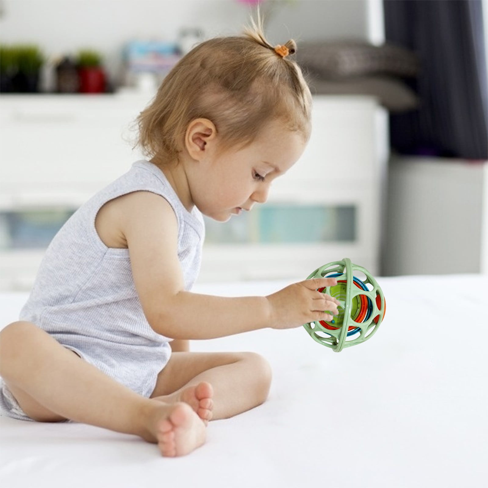 Baby Rattle Grasp Balls - 3 Pack Hollow Infant Hand Grip Toys with ...