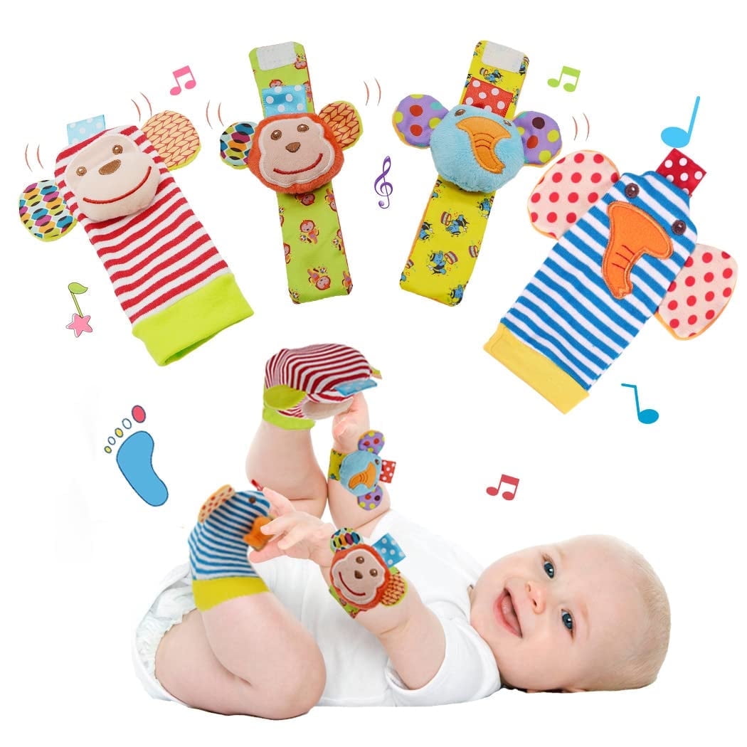 Futhstar Baby Rattle Socks & Wrist Rattles, 0-6 Months, Soft Baby Toys ...