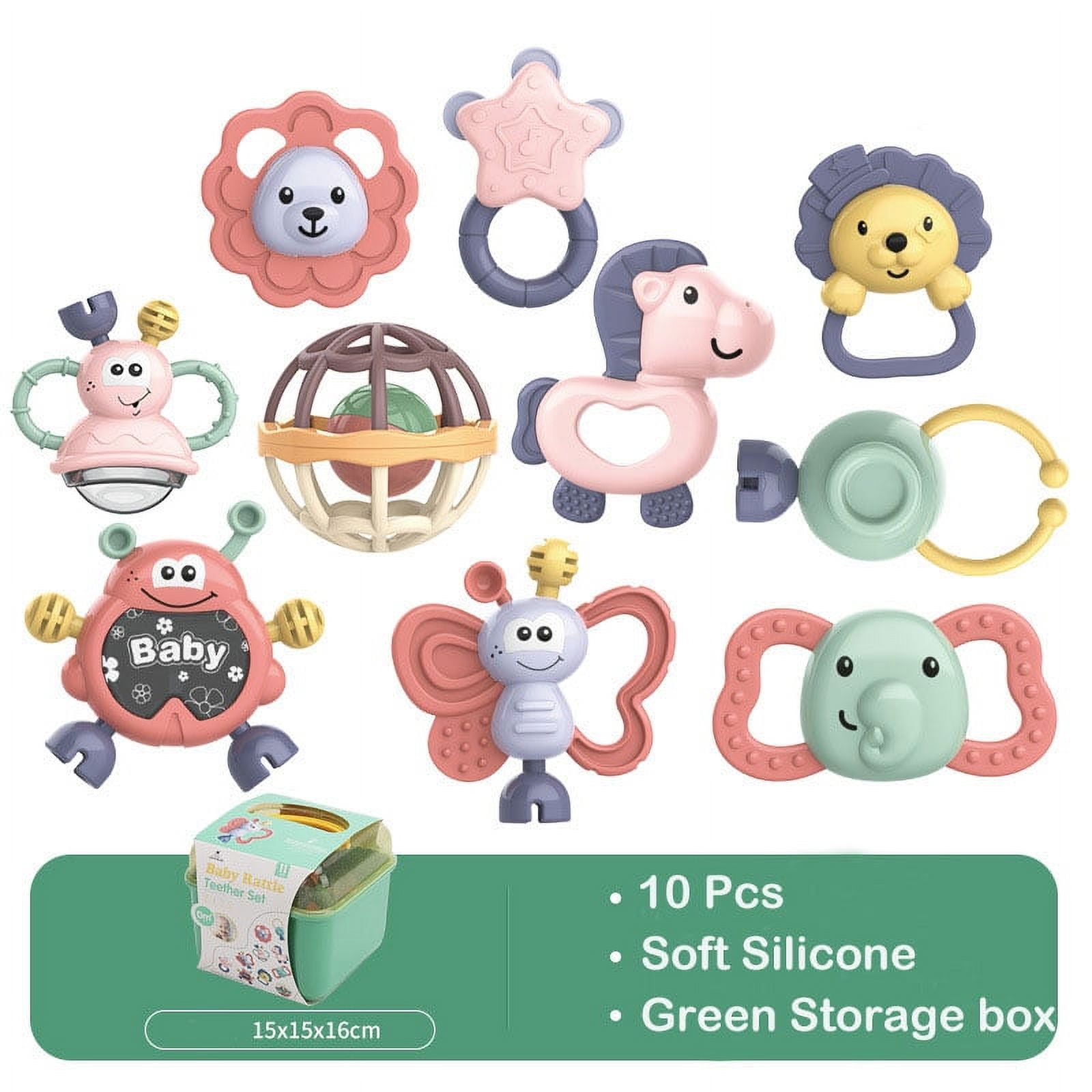 Baby Rattles Set, Infants Teether Play Toys, Newborn Toys Rattle ...