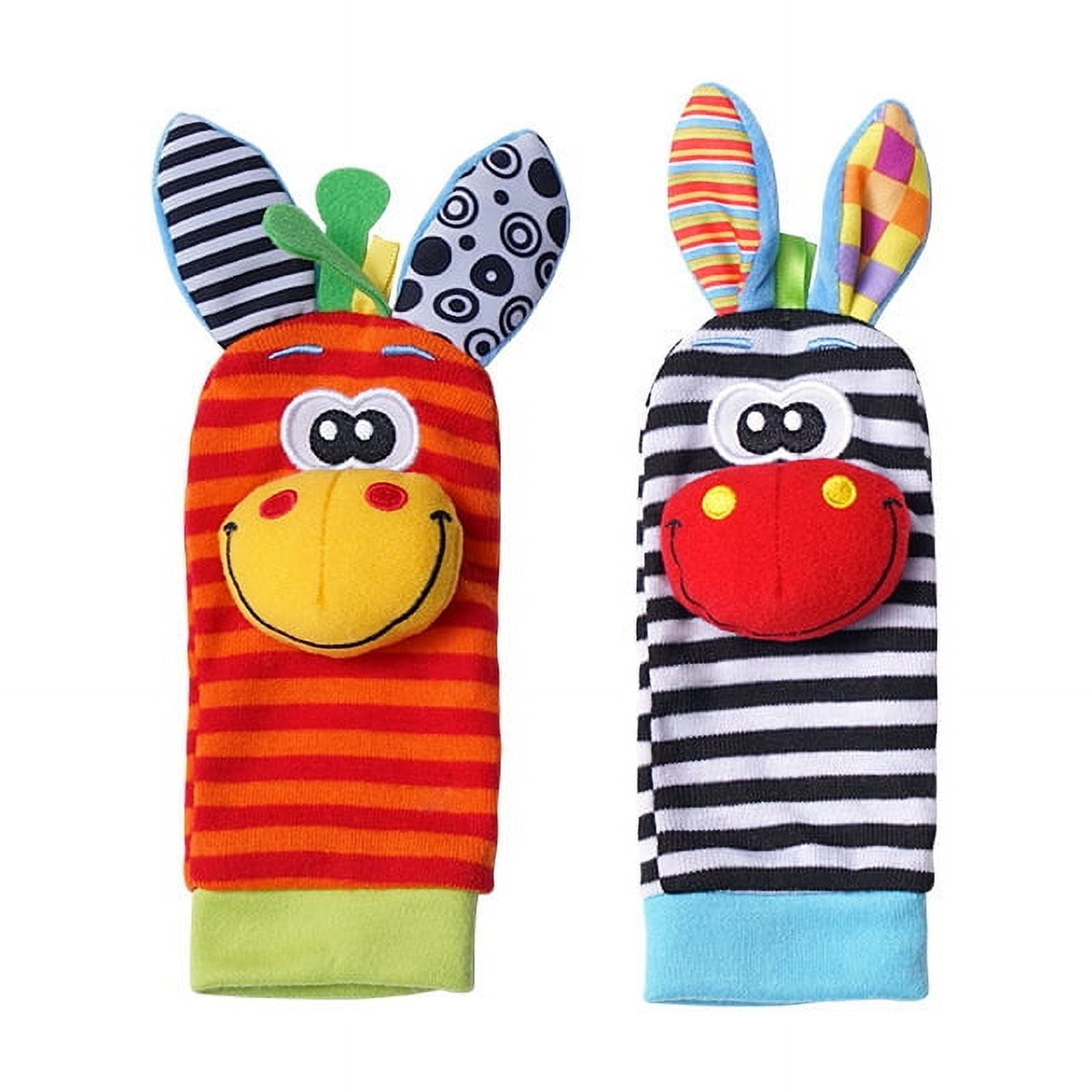 Baby Rattles Socks Toys 0 12 Months Newborn Infant Cartoon Plush Socks ...
