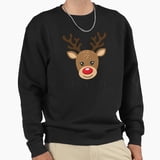 Baby Reindeer Face Christmas Design Cute Graphic Unisex Sweatshirt ...