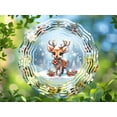 Baby Reindeer Winter Wreath 3D Wind Spinner, Cute Festive Kinetic ...