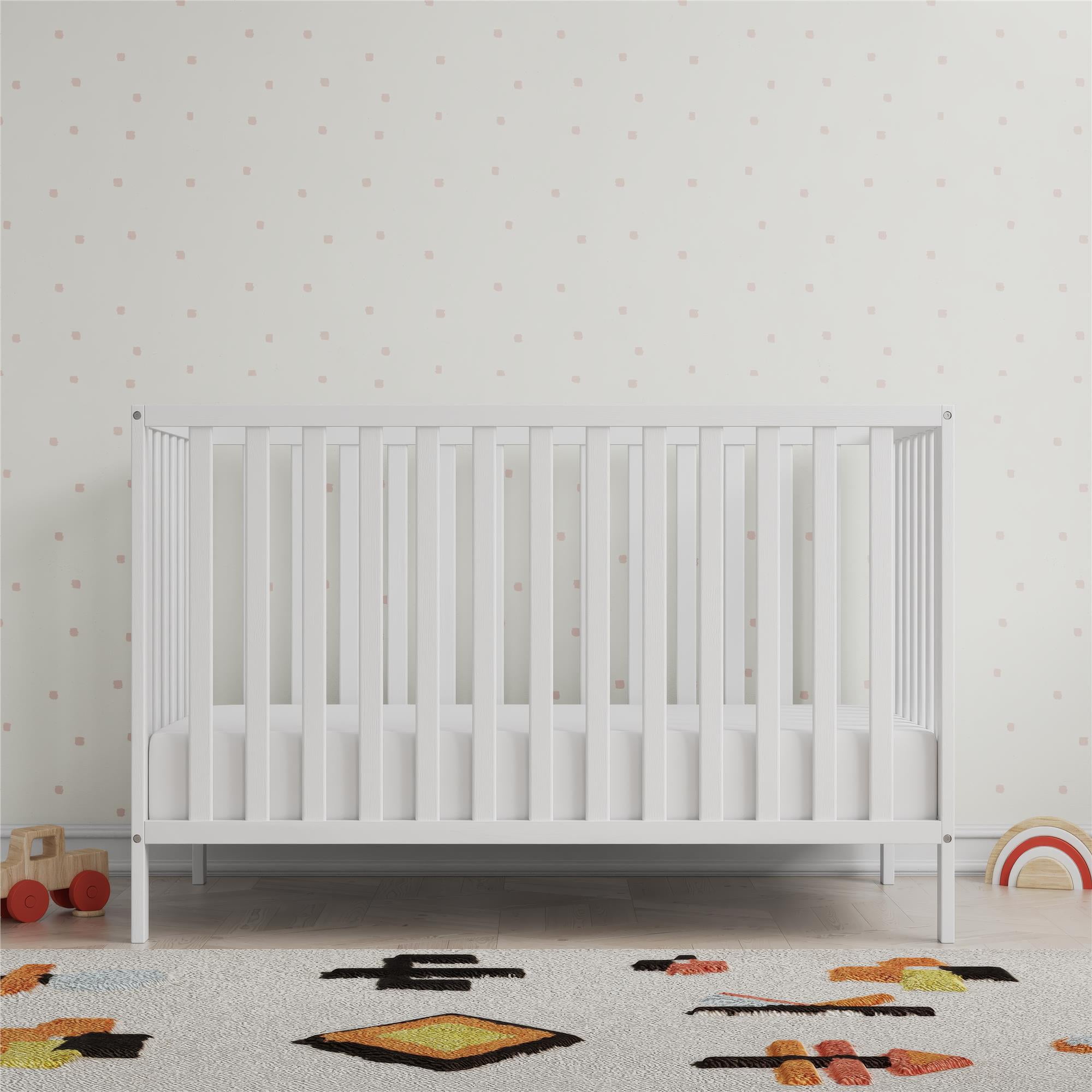 Baby Relax Ivey 3-in-1 Convertible Crib, Nursery Furniture, White ...