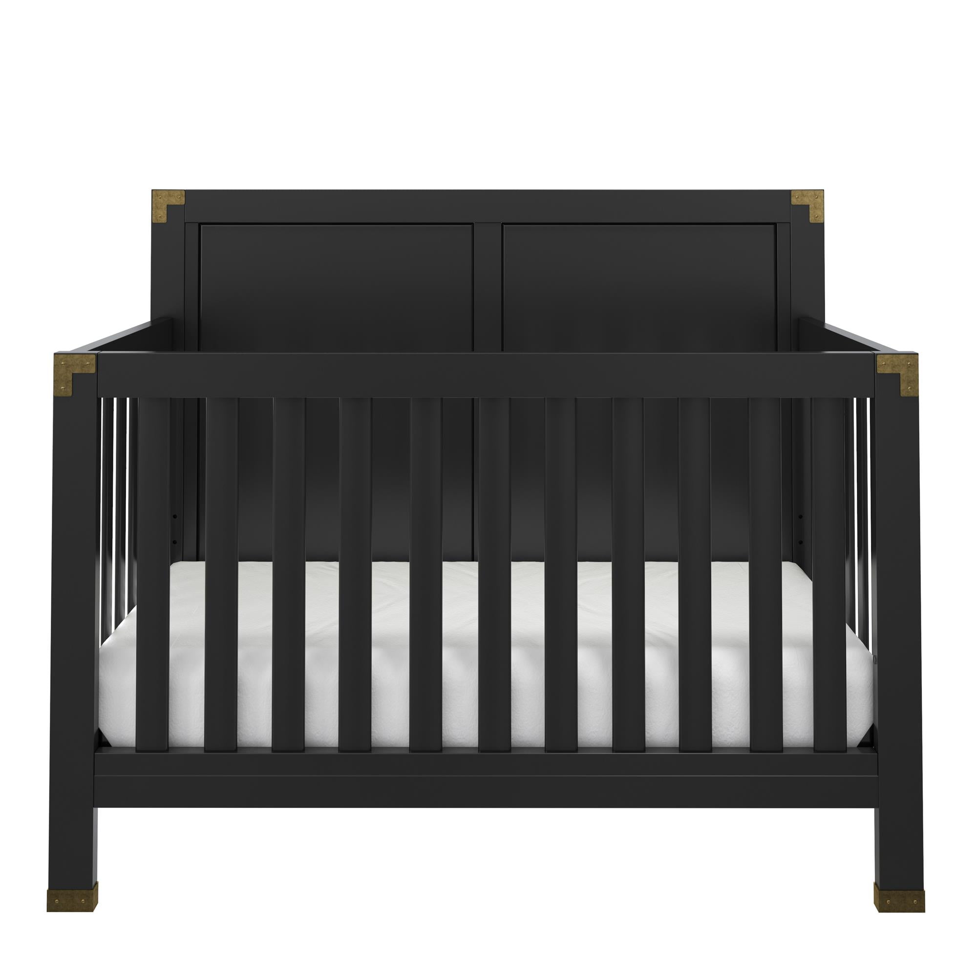 Baby Relax Miles 5-in-1 Convertible Crib, Solid Pine Wood, Black ...