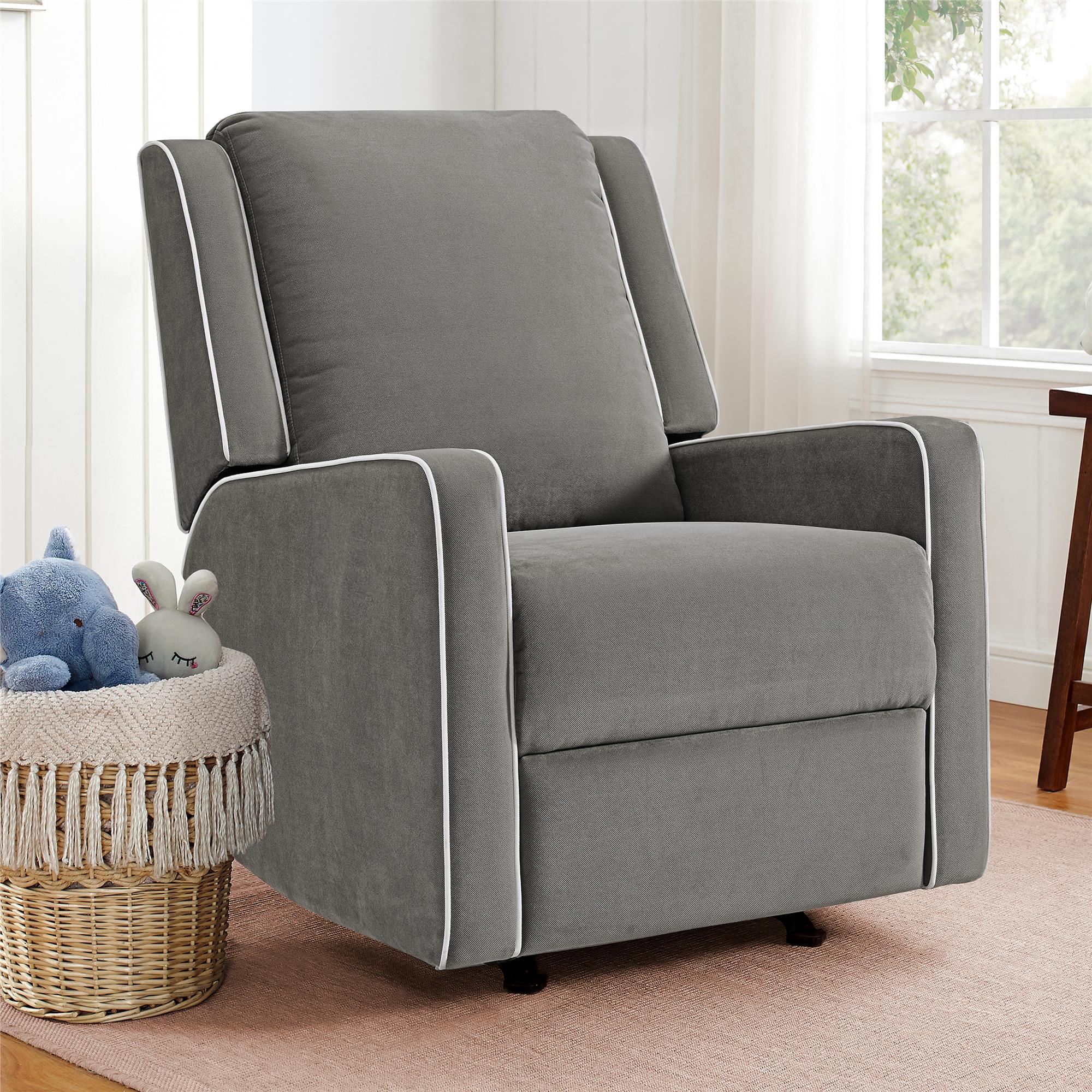 Second Story Home Emerson Upholstered Nursery Rocker & Rocking Bassinet ...