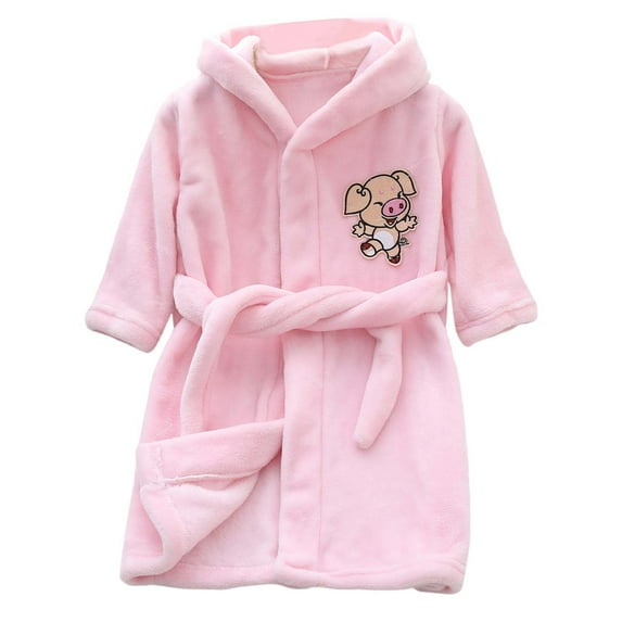 Baby Robe Kids Facecloth Robe Monkey Cartoon Hooded Warm Pajamas Long ...