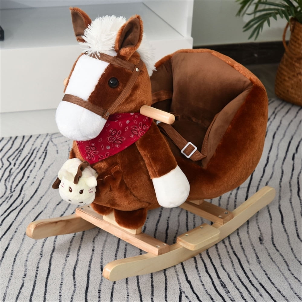 Baby Rocking Horse for Children 18-36 Months, Plush Animal Rocker Toy ...