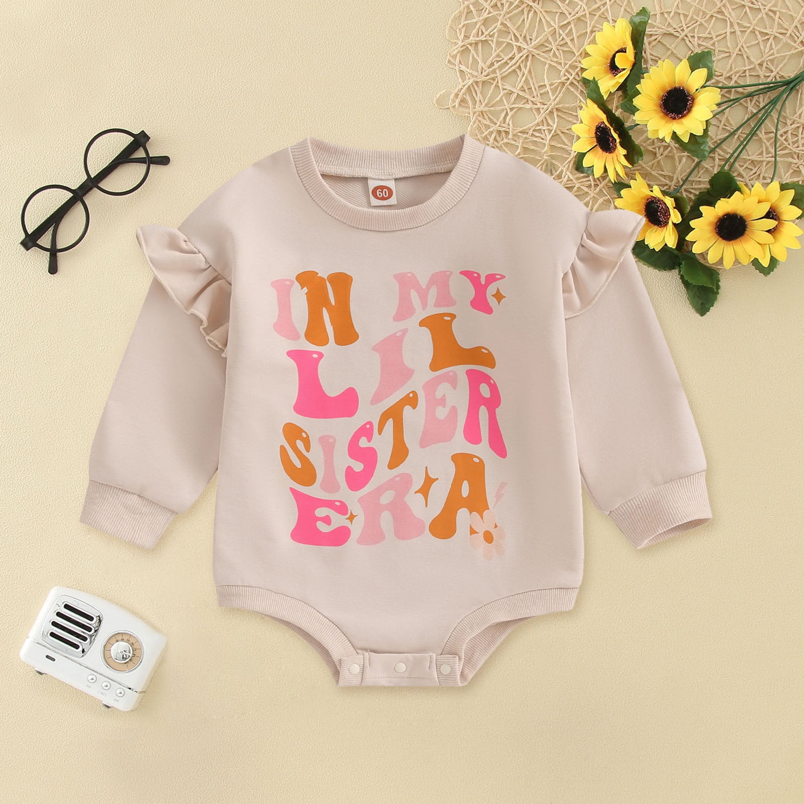 Baby Romper Boys Girls Long Sleeve Letter Print Romper Bodysuit Fall ...