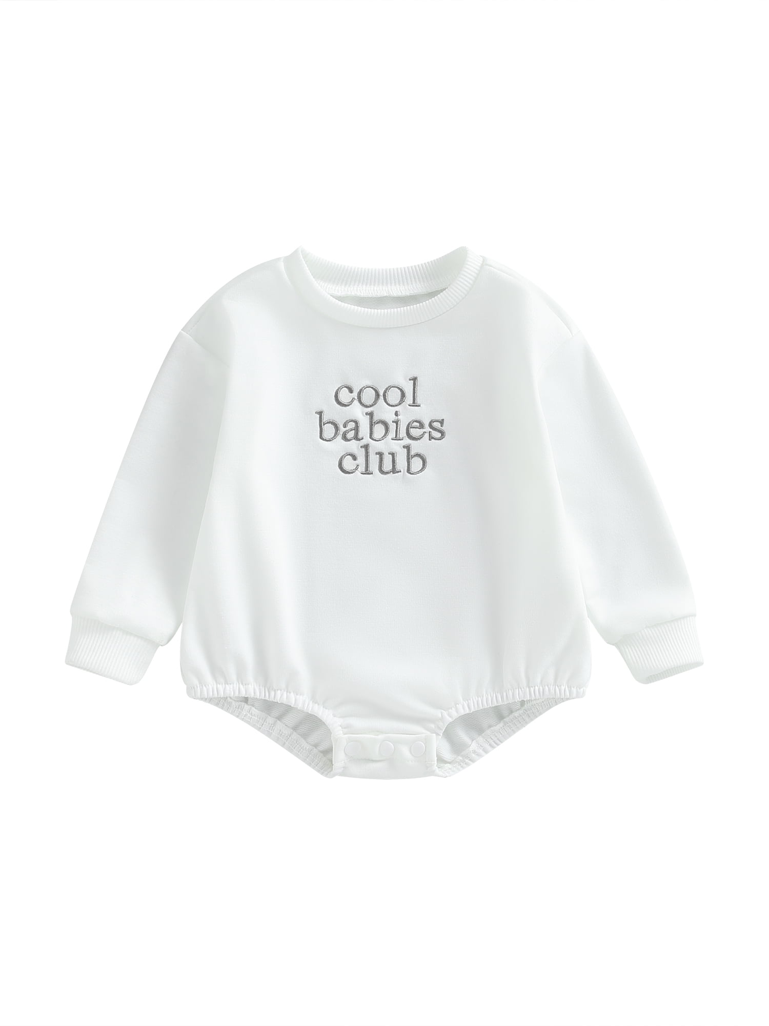 Baby Romper, Long Sleeve Crew Neck Embroidery Letters Fall Bodysuit Clothes for Girls Boys ...