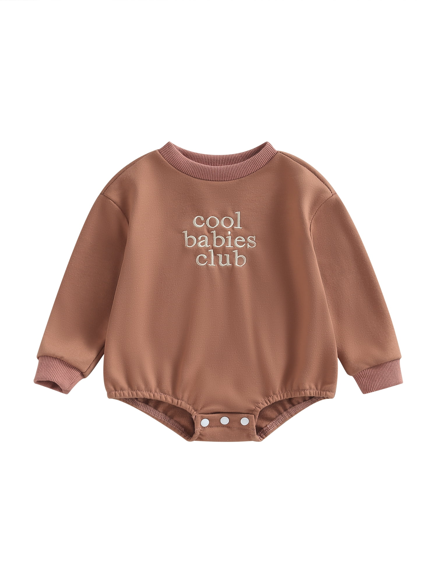 Baby Romper, Long Sleeve Crew Neck Embroidery Letters Fall Bodysuit Clothes for Girls Boys ...