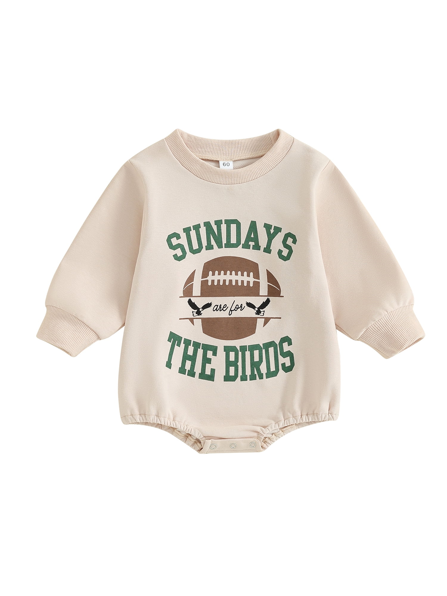 Baby Romper, Long Sleeve Crew Neck Letters Rugby Print Fall Bodysuit Clothes for Girls Boys ...