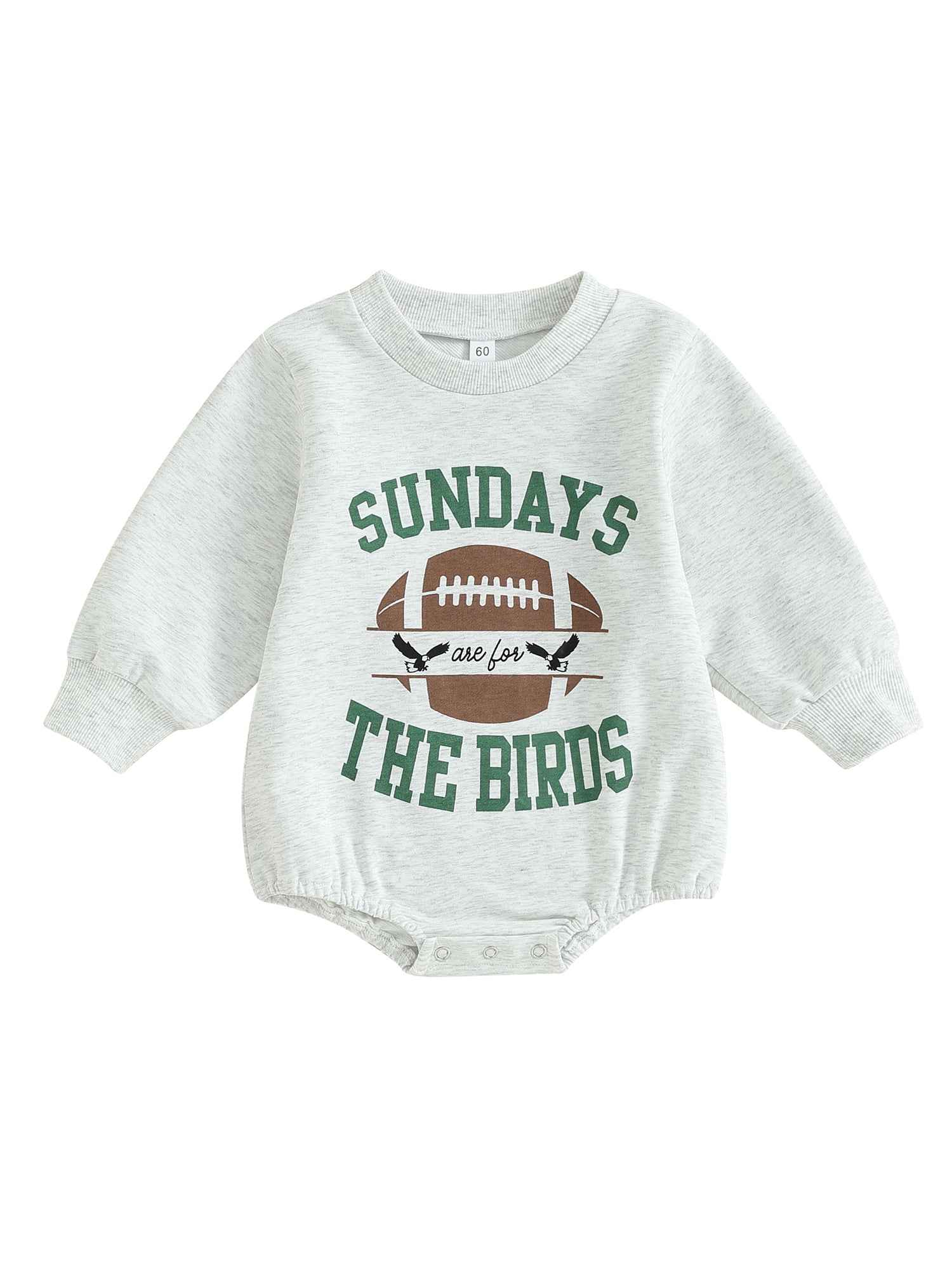 Baby Romper, Long Sleeve Crew Neck Letters Rugby Print Fall Bodysuit Clothes for Girls Boys ...
