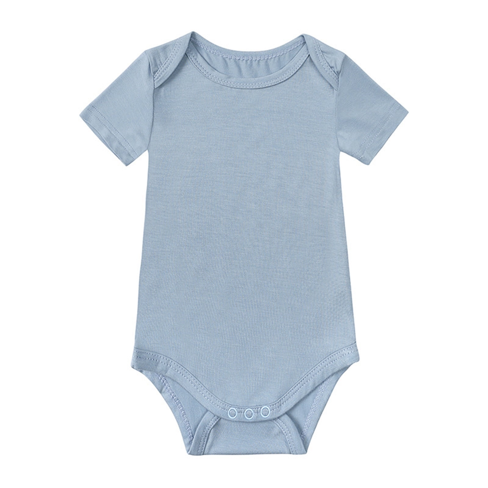 Baby Romper Newborn Infant Boys Girls Short Sleeved Solid Rompers ...