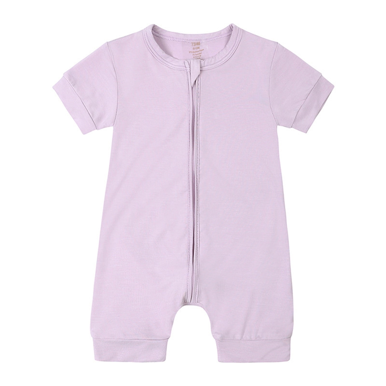 Baby Romper Rompers Pajamas Zipper Short Sleeve Sleeper Jumpsuit Baby Boy Onesies Light Purple 3 ...