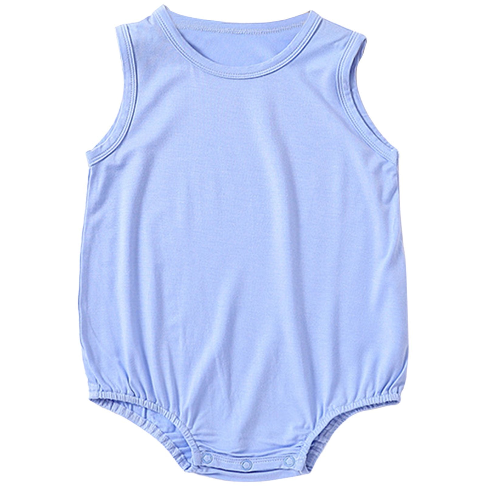 Baby Romper Solid Color Summer Rompers Sleeveless Neutral Baby Clothes ...