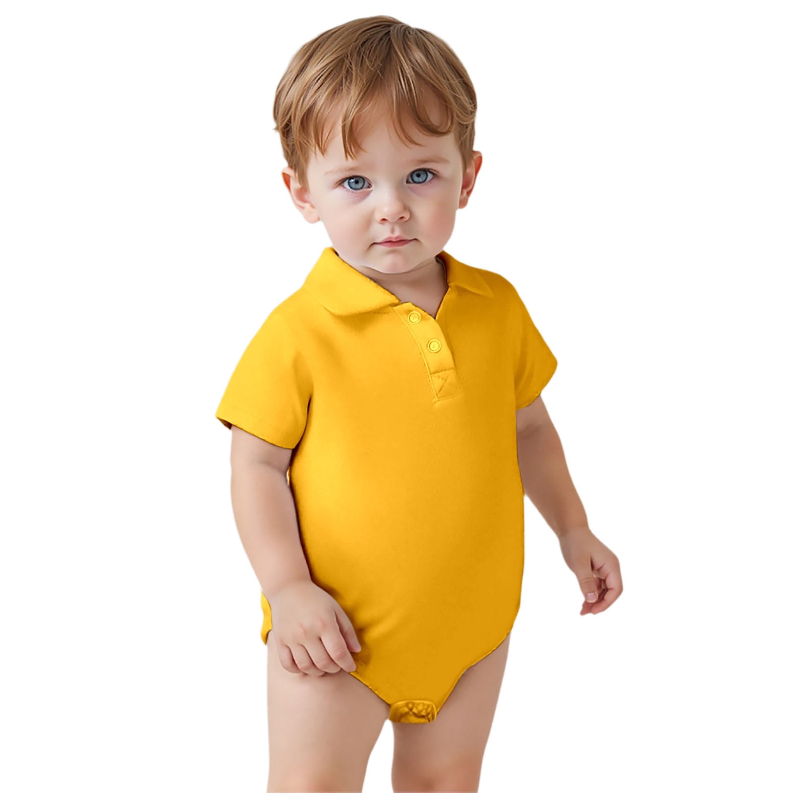 Baby Rompers Boy Baby Boys and Girls Summer Solid Bodysuit Short Sleeve ...