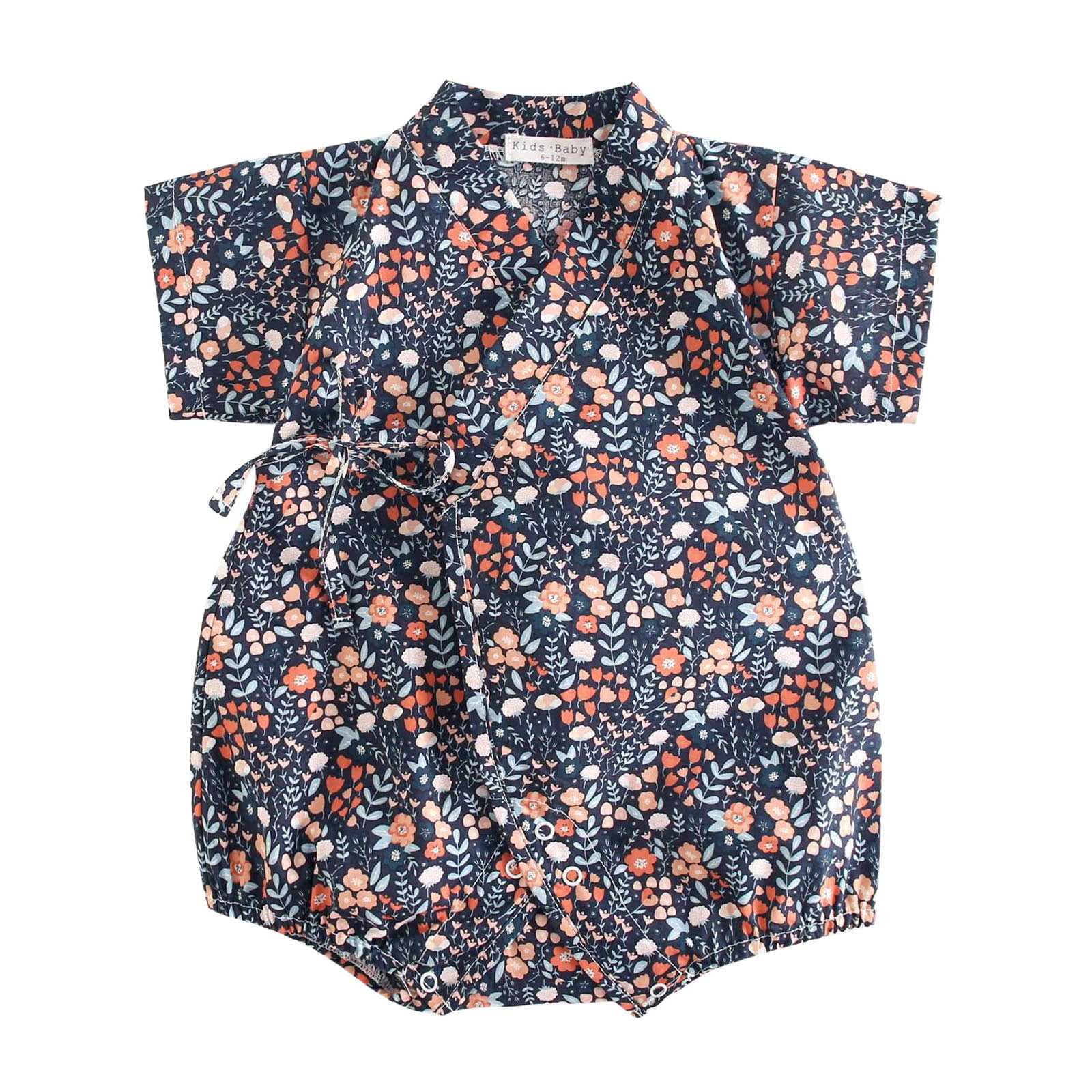 Baby Rompers Boy Baby Boys Girls Short Sleeve Floral Prints Romper Kids ...