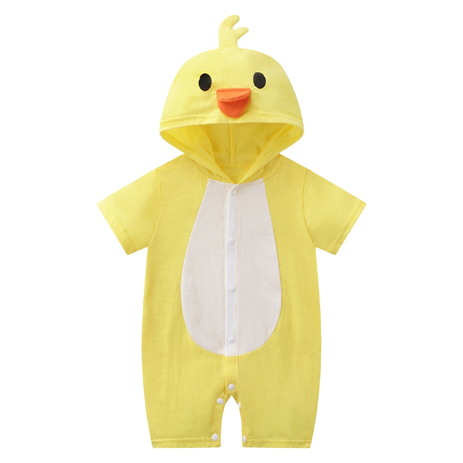 Baby Rompers Girl Summer Girls Boys Short Sleeve Cartoon Chick Jumpsuit ...