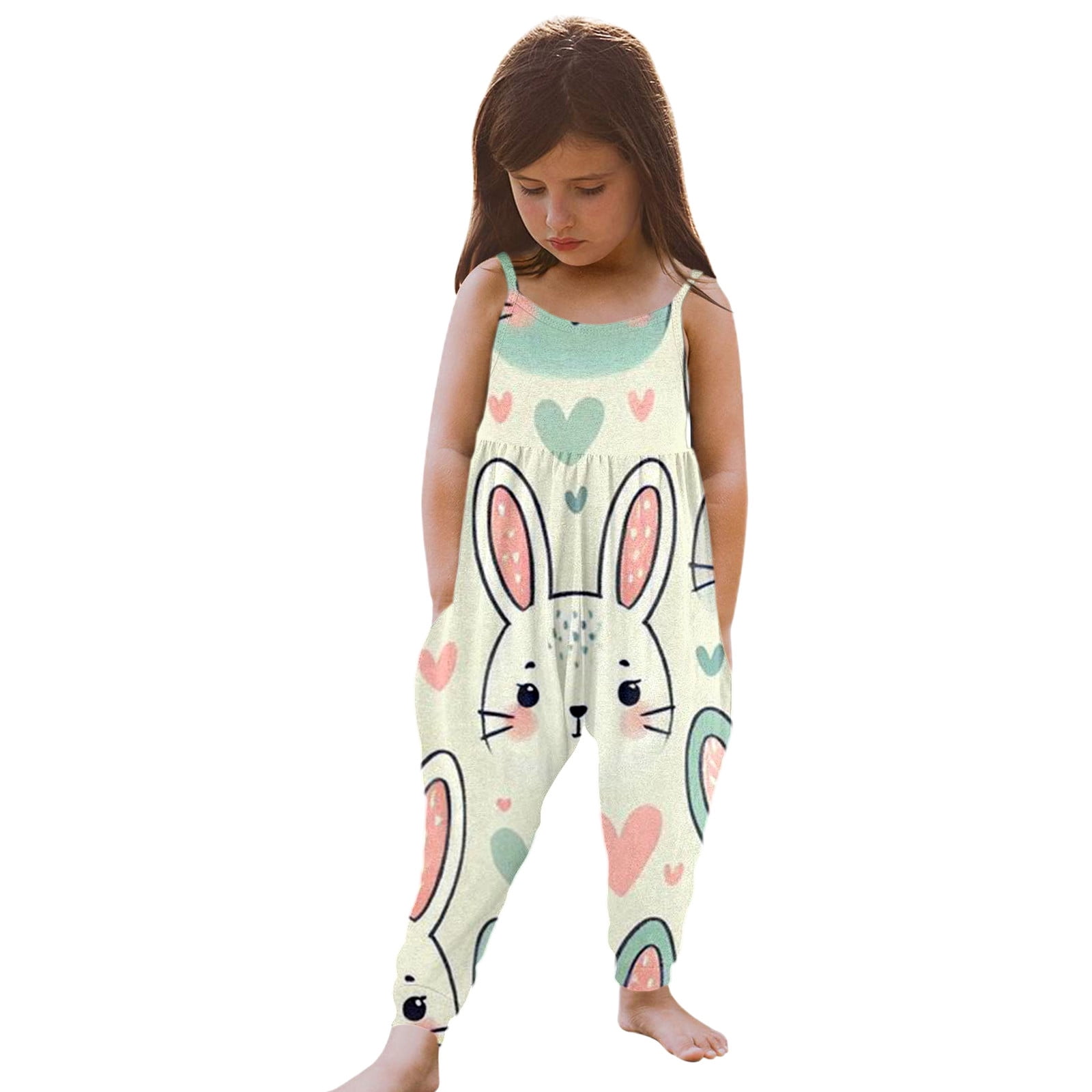 Baby Rompers Girl Toddler Kids Girl Summer Easter Rabbit and Egg Prints ...