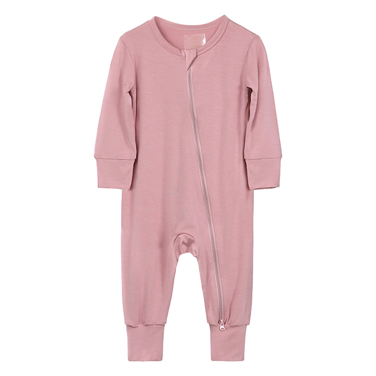 Baby Rompers Baby Cotton Rompers Footless Pajamas Zipper Long Sleeve Sleeper Jumpsuit Baby Girl ...