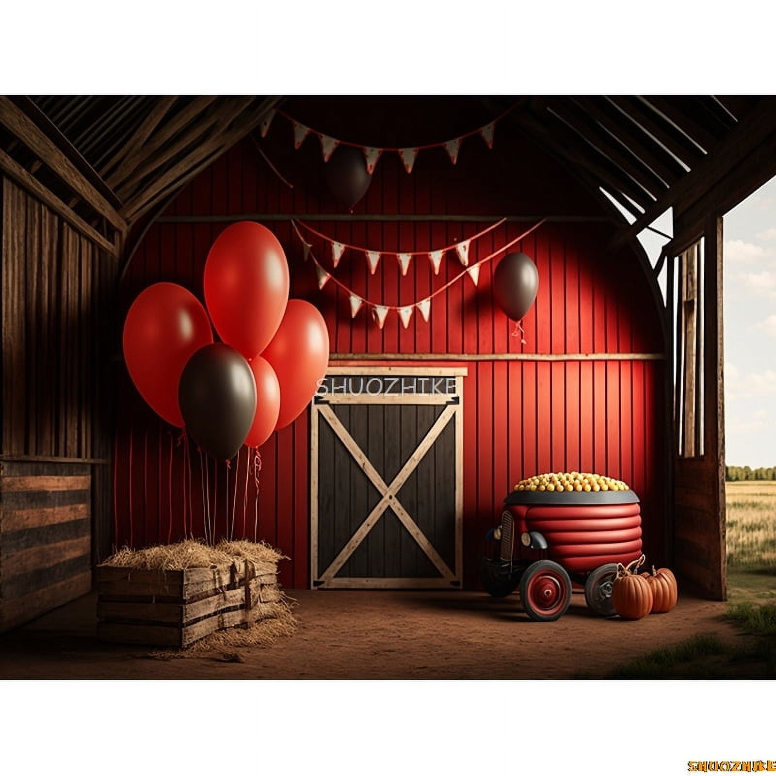 Baby Room Happy Birthday Photography Backdrops Props Newborn Party ration Balloons Arch Floral ...