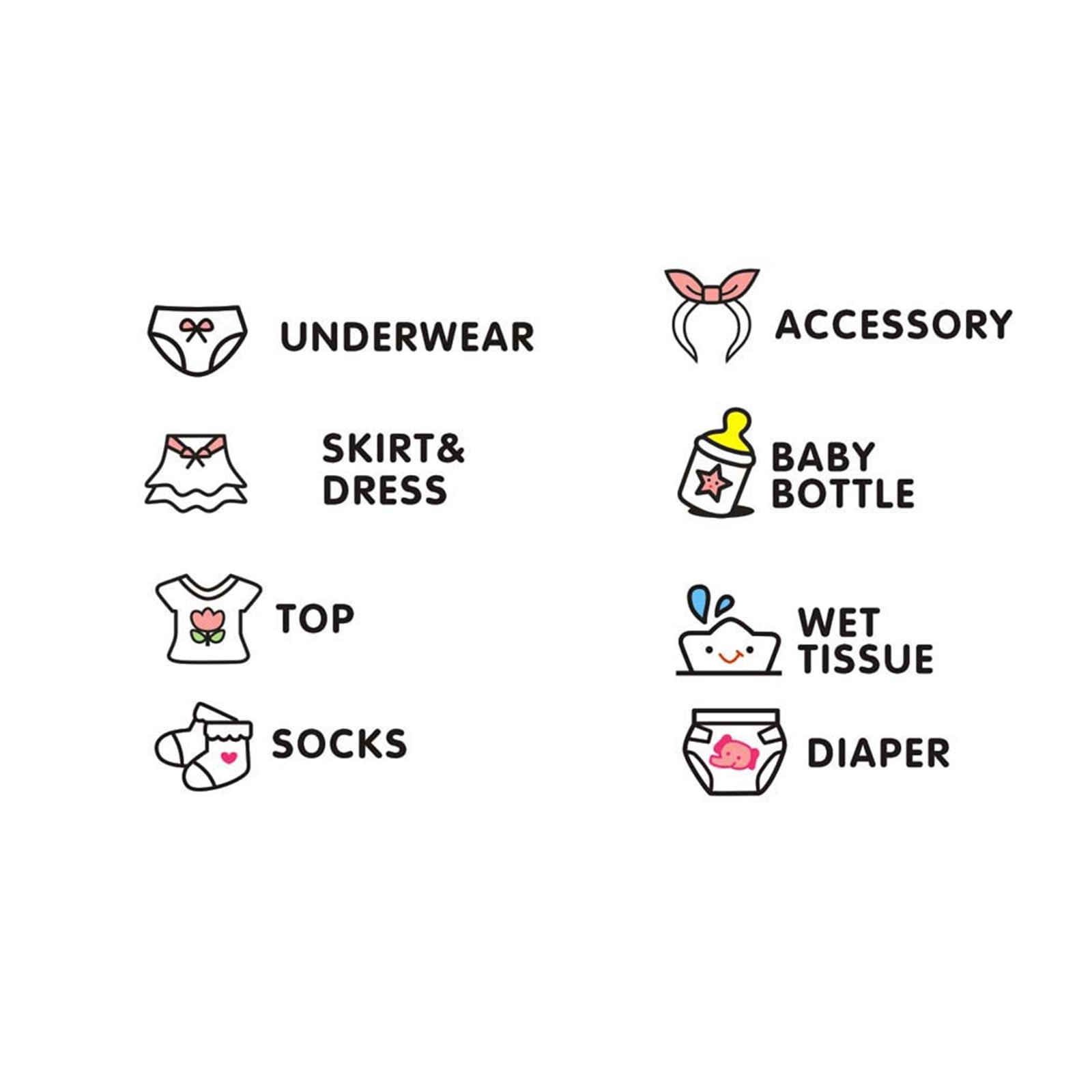 Baby Room and Bedroom Clothing Identification Classification Stickers ...