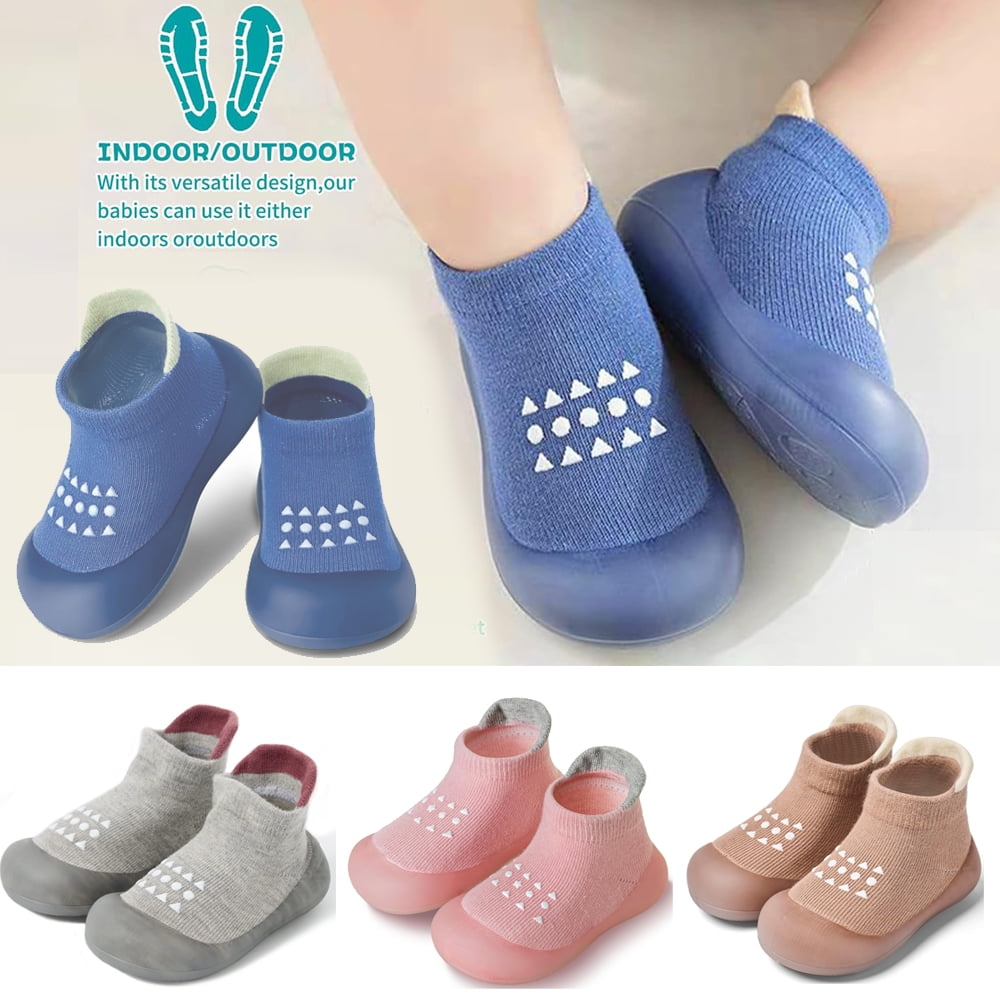 Baby Rubber Sole Non-Skid Walking Sock Shoes, Size 12.5 cm - Walmart.com